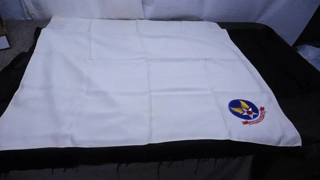 WWII US ARMY Air Force Aaf Embroidered Insignia Silk Scarf 32" X 32" £2 ...