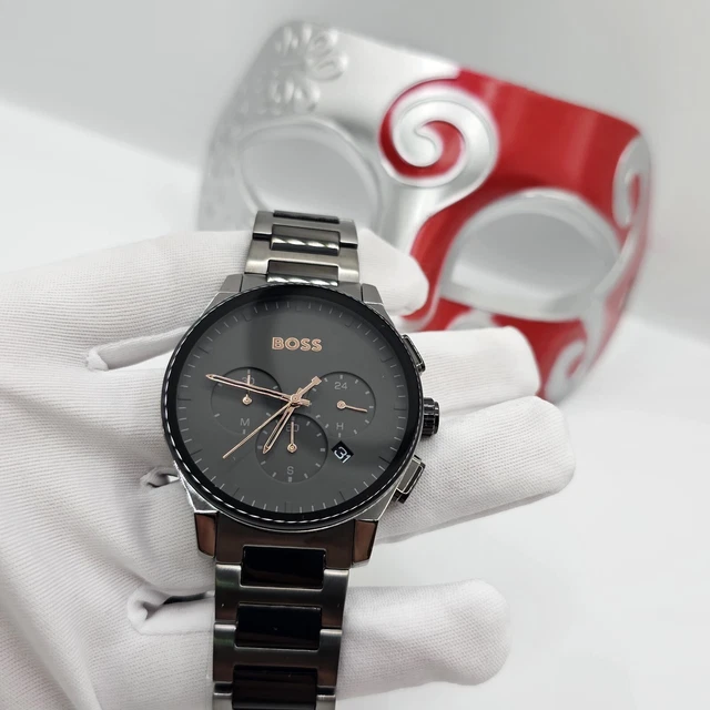 BRAND NEW BOSS Hb1513814 Wrist Mens Chronograph Peak Watch Black Dial £ ...