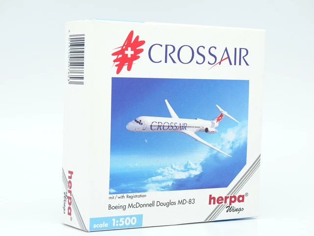 HERPA AEREO AIRLINES 1/500 - Boeing Mcdonnell Douglas MD83 Crossair EUR 49,54 - PicClick IT