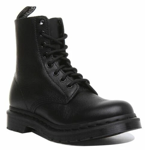 DR MARTENS PASCAL 8 Eye Lacet Virginia Coeur Pour Femmes en Noir Taille ...