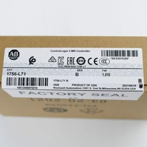 CONTROLADOR ALLEN BRADLEY 1756-L71 SER B ControlLogix 2 MB AB 1756L71 ...