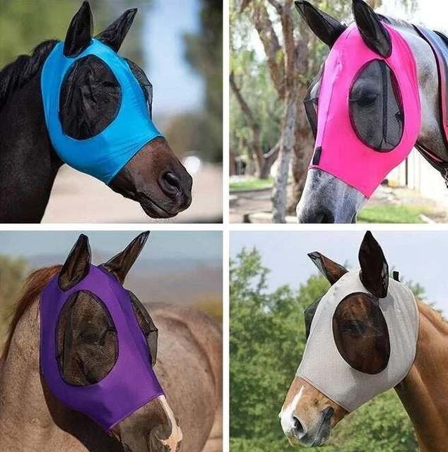 SMALL COB HORSE Fly Mask Mesh Face Cover Eye Protector Mosquito Insect ...