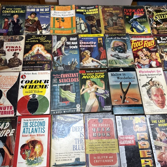VINTAGE PAPERBACK BOOKS murder mystery Romance Adventure 1960S 50S Gga ...