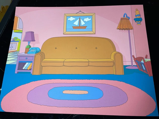 THE SIMPSONS ANIMATION Cel BACKGROUND Copy Vintage Cartoons Homer Bart ...