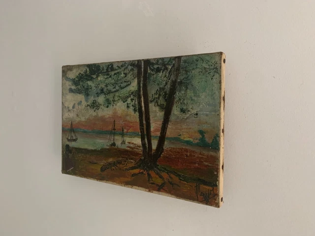 ANCIEN TABLEAU HUILE sur toile signé EUR 9,99 - PicClick FR