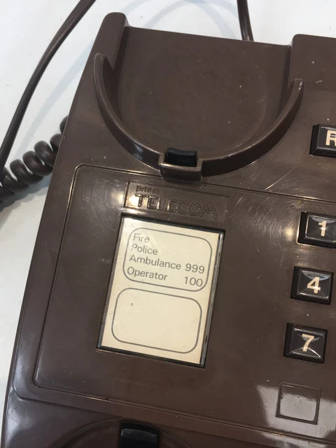 VINTAGE 80S BROWN BT Telecom Corded Telephone £9.99 - PicClick UK