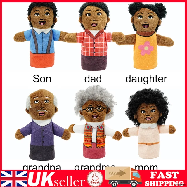 🔥AFRICAN GRANDFATHER FINGER Puppet Family Dolls,Play House Hand Puppet ...