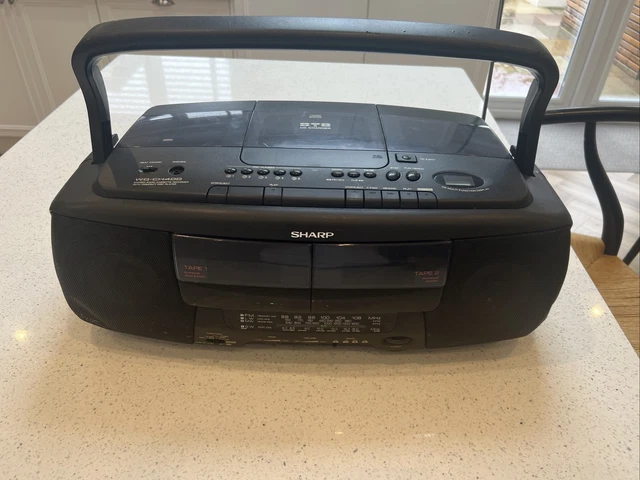 SHARP WQ-CH400 BOOMBOX Ghetto Blaster, 5-CD Changer Cassette Tape Needs ...