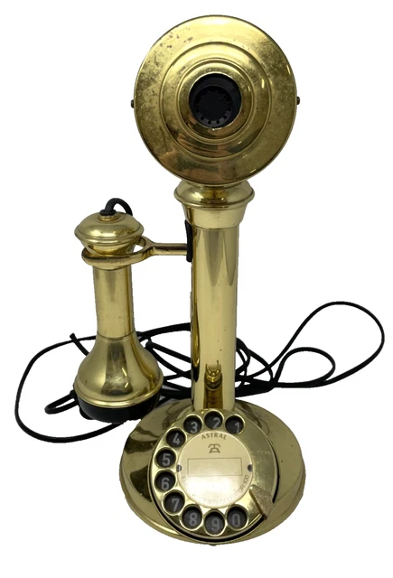 VINTAGE ASTRAL TELECOM Brass Candlestick Telephone 32 cms Tall ...