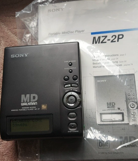 SAMMLERSTÜCK - SONY MD Walkman MZ-2P Tragbarer MiniDisc Player Portable ...