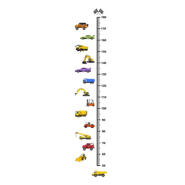 PEEL AND STICK height measuring chart for interactive kids' room walls ...