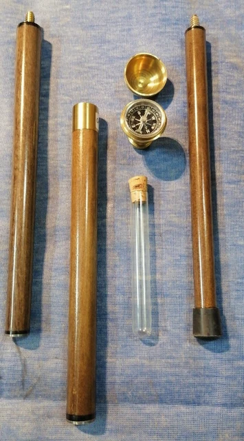 LEGNO BASTONE DA Passeggio Smontabile Con Scomparto Segreto 88 CM EUR ...