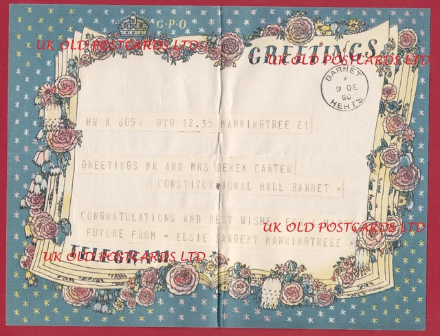 ILLUSTRATED POST OFFICE Greetings Telegram, Open Book by Freedman ...