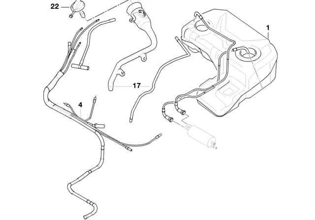 BMW GENUINE FUEL Tank Vent Line Hose Pipe Set/Kit E53 Replacement ...