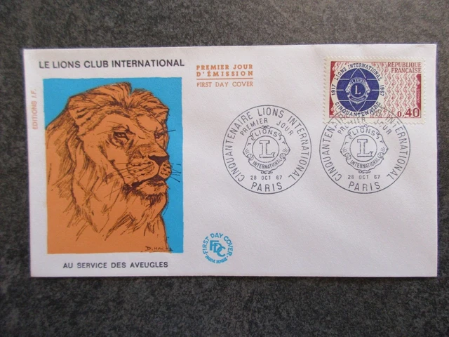 FRANCE LETTRE FDC 1er jour LION'S CLUB en 1967 lot LH229 EUR 1,00 - PicClick FR