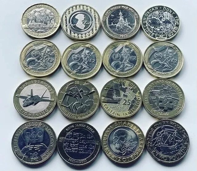 RARE £2 COINS Two Pound Coins UK Circulated Commonwealth Olympic Bible ...