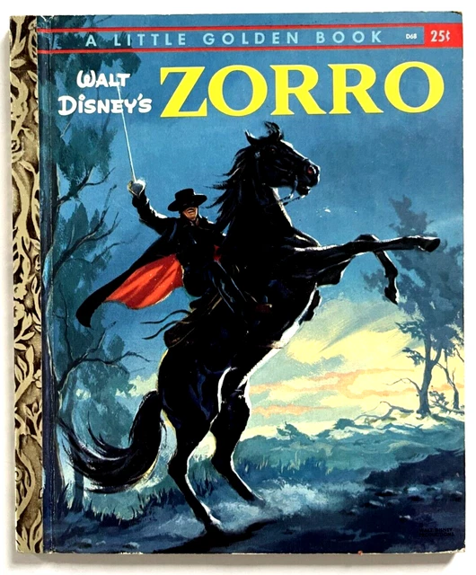 WALT DISNEY'S ZORRO ~ vintage children's 1st "A" ed. Little Golden Book ...