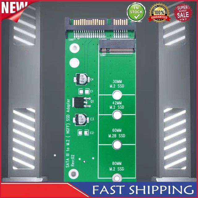 M2 SATA RISER SATA3 6G Card M.2 SSD Adapter B Key Supports 2230/42/60 ...