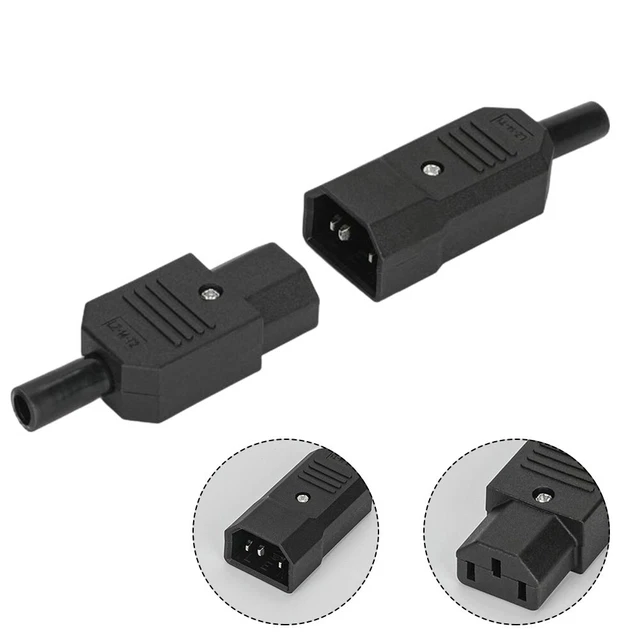 ELECTRICAL AC POWER Outlet 3 Pin Socket Connector for Male and Female ...