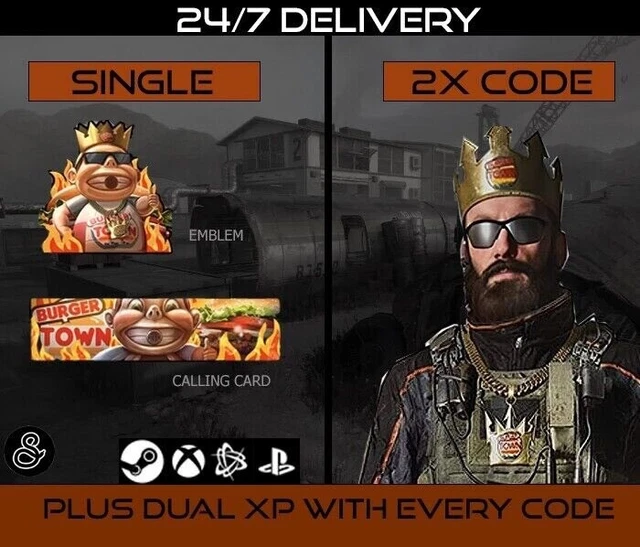 BURGER KING TOWN Operator Skin Call of Duty Modern Warfare 3 MW3+2XP (2 ...