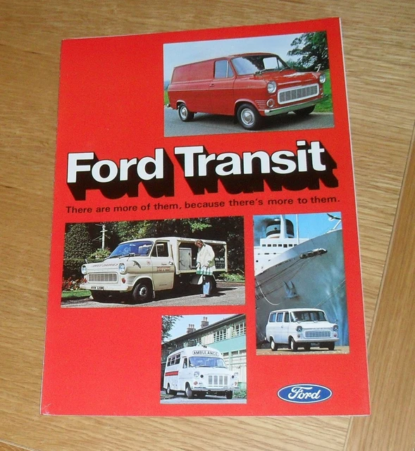 FORD TRANSIT MK1 Brochure 1975 inc Bus & Crew Van - 1.6 2.0 2.4D EUR 22 ...