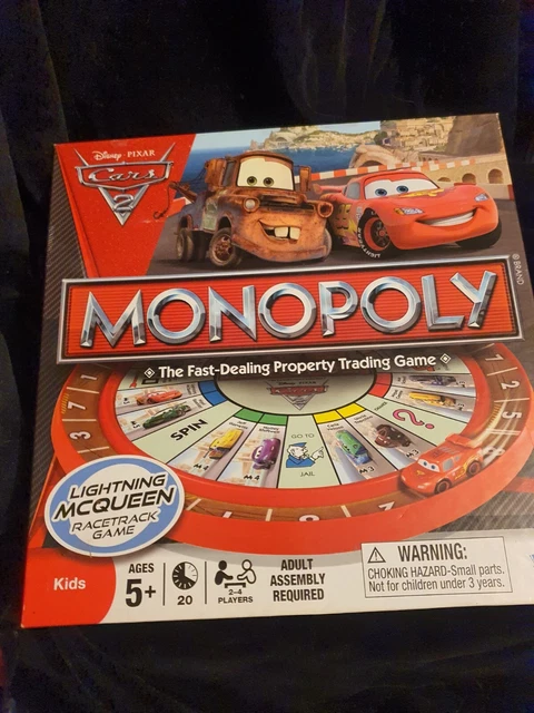 DISNEY PIXAR CARS 2 Monopoly Kids Board Game By Hasbro Complete £14.00 ...
