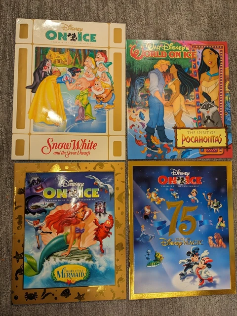 DISNEY ON ICE PROGRAM LOT x 4 75th ANN, LIL MERMAID, SNOW WHITE ...