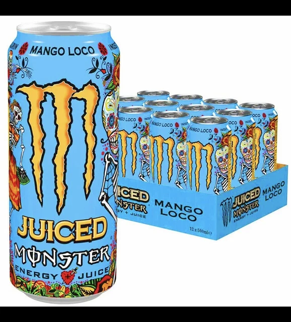 MONSTER ENERGY DRINK Mango Loco Juice 12 x 500ml Cans ( Limited Edition ...