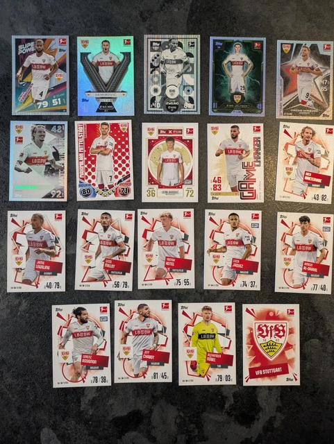 TOPPS BUNDESLIGA MATCH Attax 2025/26 Teamset VfB Stuttgart 19 Karten ...
