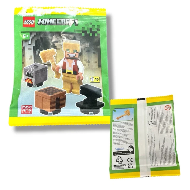 LEGO MINECRAFT HERO Minifig with crafting table, furnace &anvil. New ...