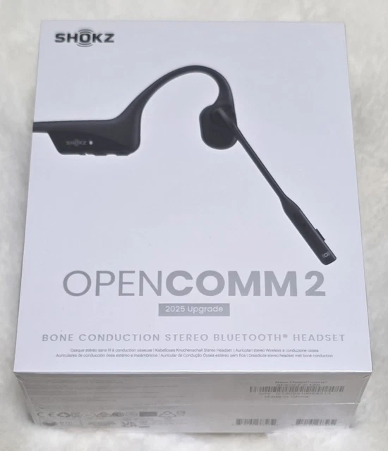 SHOKZ OPENCOMM2 2025 Upgrade Bone Conduction Stereo Bluetooth Headset ...