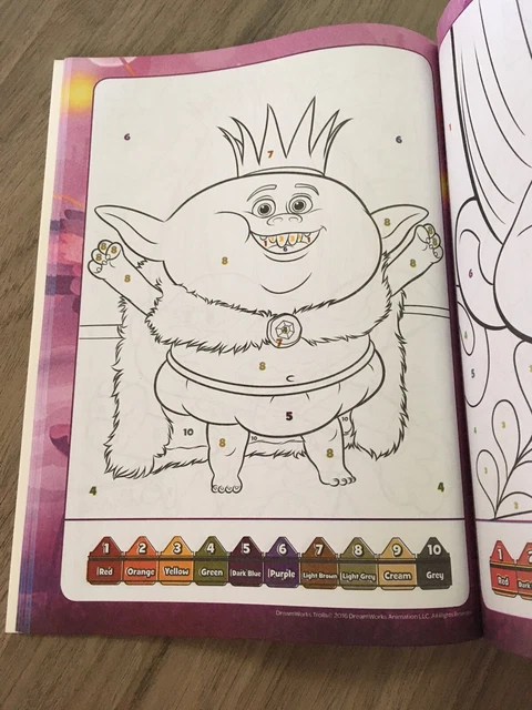 DREAMWORKS TROLLS COLOR by Number Colouring Book NEW $7.94 - PicClick CA