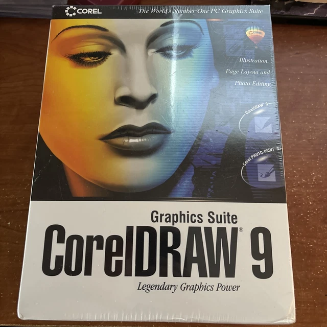 VINTAGE COREL GRAPHICS Suite Coreldraw 9 PC Software CD-Rom Brand New ...