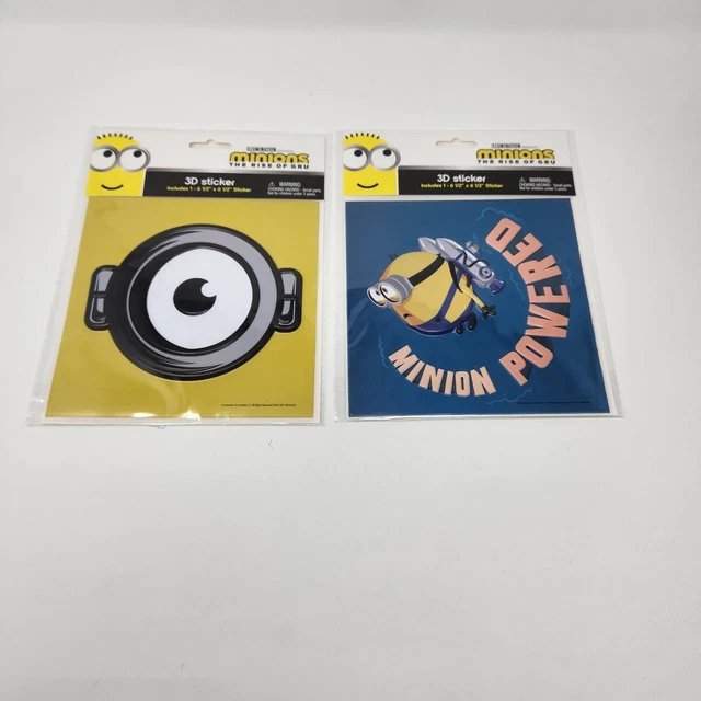 MINIONS RISE OF Gru Reusable 3D Sticker One Eye Minion Powered NEW $5. ...