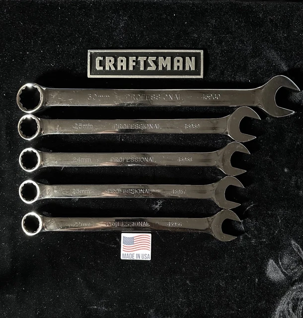 NOS 🔥 CRAFTSMAN Professional 5pc Metric 22-30mm Combo Wrench Set 45966 ...