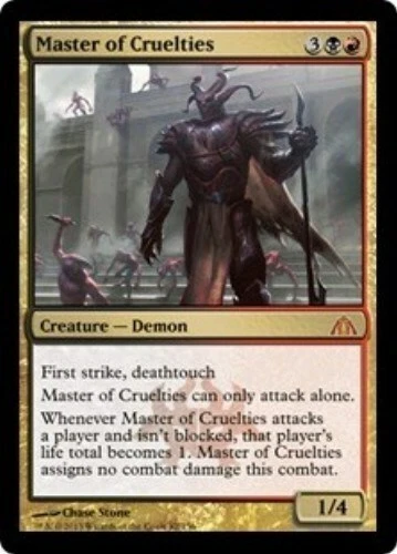 MASTER OF CRUELTIES Dragon's Maze MTG Gold Creature Demon MYTHIC RARE ...