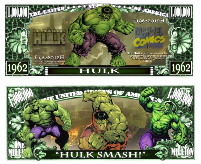 OUR INCREDIBLE HULK NOVELTY NOTE AND BILL (2 Each) £1.73 - PicClick UK