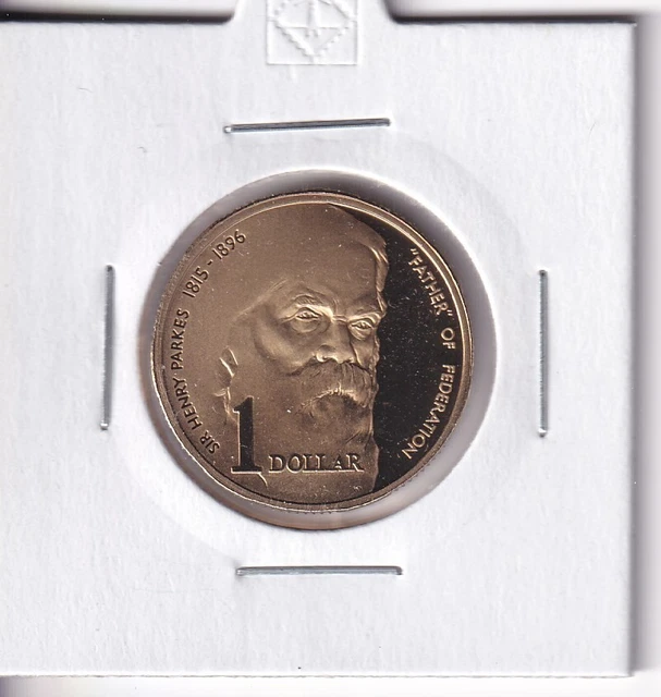 AUSTRALIAN PROOF: 1996 $1 Sir Henry Parkes Coin In 2X2 Holder,.. EUR 15 ...