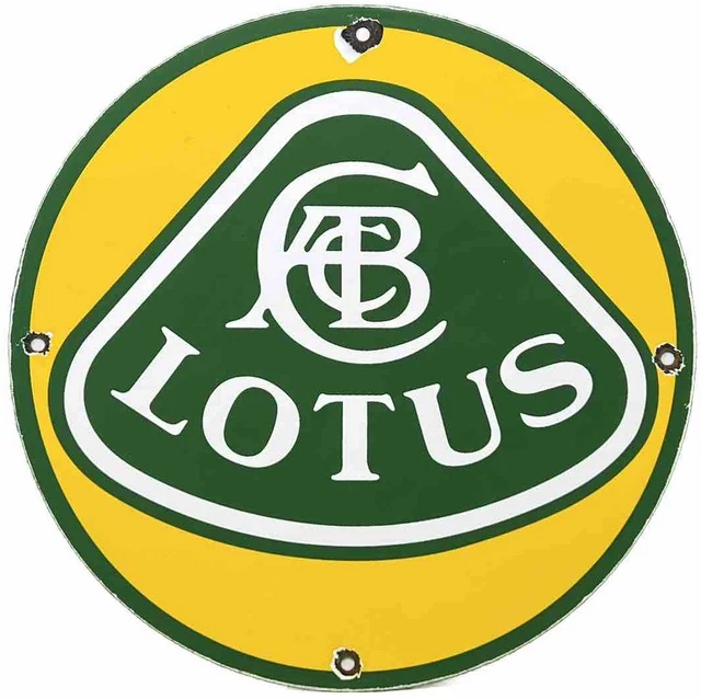 VINTAGE LOTUS PORCELAIN Sign Car Dealership Gas Oil Garage Service Shop ...