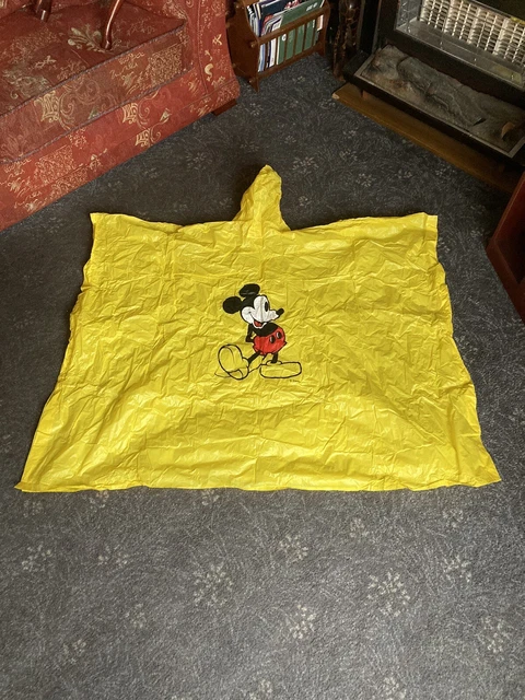 DISNEY WORLD RAIN Poncho Land Yellow Mickey Mouse Jacket 80's ...