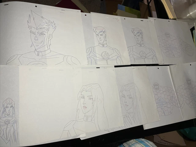 FANTASTIC FOUR ANIMATION cels Production Art Marvel Comic Book Art ...