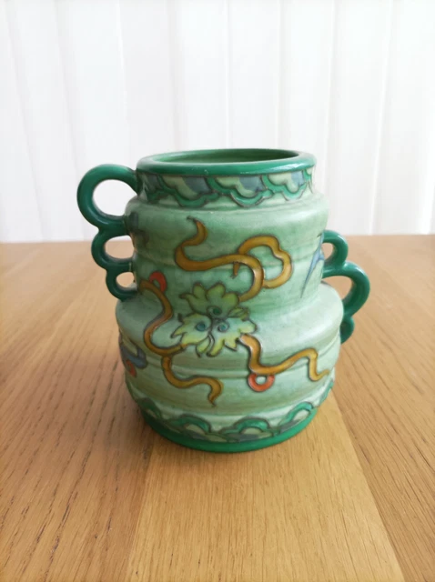 ART DECO CROWN Ducal "Manchu Dragon" Shape 211 Vase - Charlotte Rhead £ ...