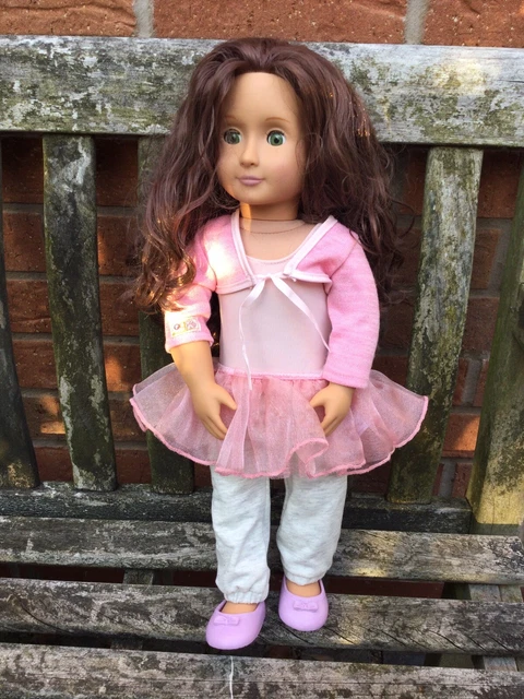 Our Generation 18” Battat Doll Green Eyes Brown Hair Ballet Outfit