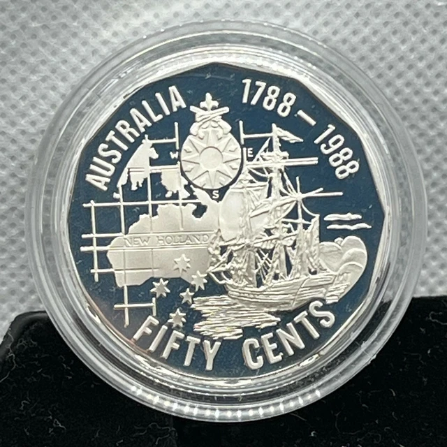 AUSTRALIA 1988 BICENTENNIAL 50 Cent Silver Proof Coin (No Box, No COA ...