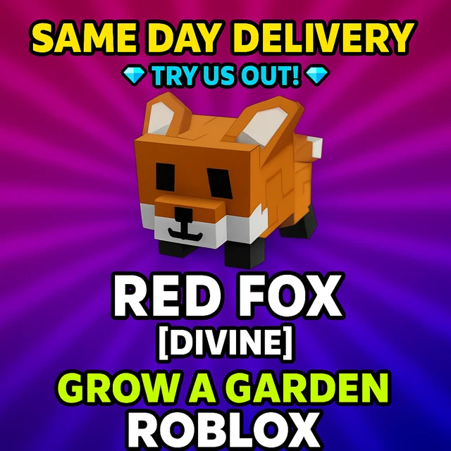 GROW A GARDEN Roblox Red Fox Pets GAG [CHEAPEST & FAST] £1.78 - PicClick UK