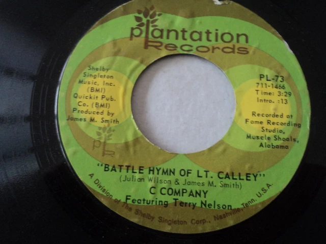 C COMPANY - Battle Hymn Of Lt Calley - 7 Zoll Einzelpresse US EUR 4,50 ...