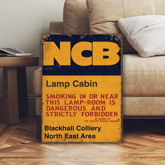 VINTAGE PERSONALISED NCB Coal Board Miners Lamp Mining Lamp Cabin Sign ...