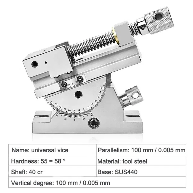UNIVERSAL GRINDING MACHINE Vice Table Precision Two-way Adjustment Tool ...