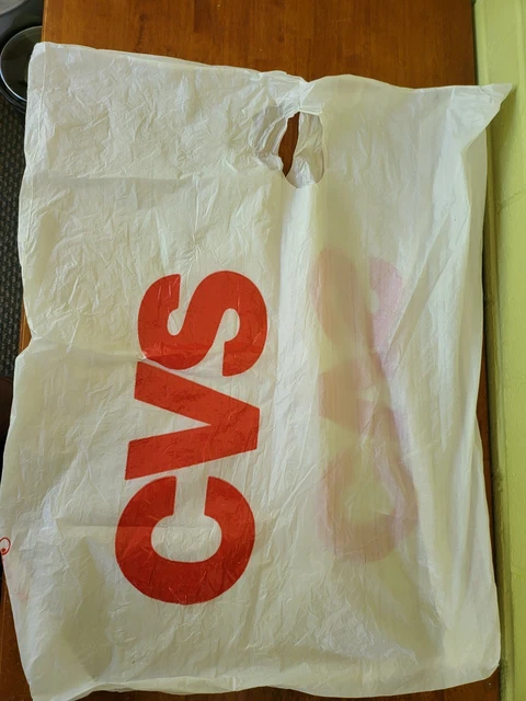 VINTAGE CVS DRUG Store Plastic Shopping Bag 21x28 Handles Double Sided ...