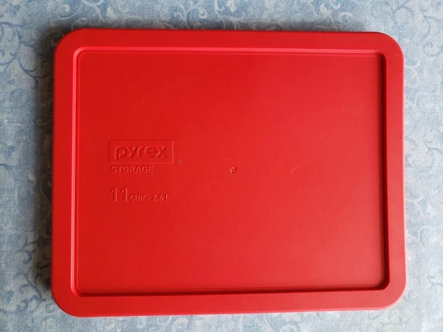 PYREX #7212-PC~11 CUP/2.6L Rectangular RED Replacement Lid/Cover for ...